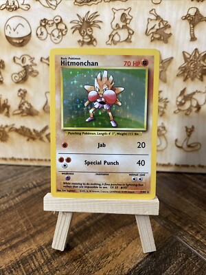 Pokémon TCG Hitmonchan Base Set 7/102 Holo Unlimited Rare Vintage 1999 ...