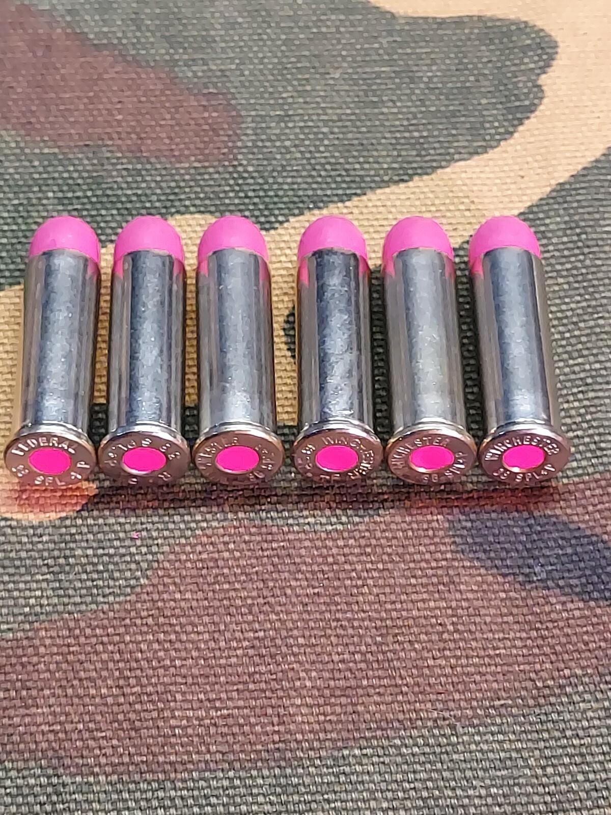 38 SPECIAL SNAP CAPS SET OF 6, PINK AND NICKEL, REAL 125gr WEIGHT!!! | eBay