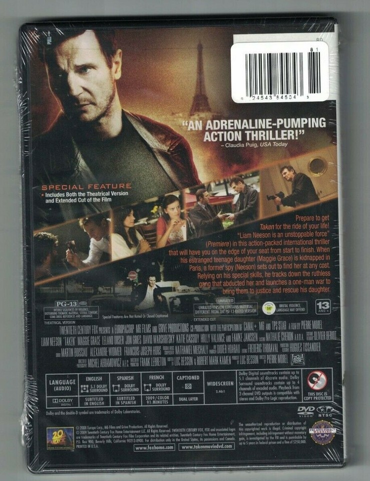 Taken (DVD, 2009) Liam Neeson -- NEW 24543553526 | eBay