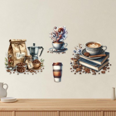 Cafe Wall Stickers Elegant Wall Mural for Office Cafe Shop Background ...