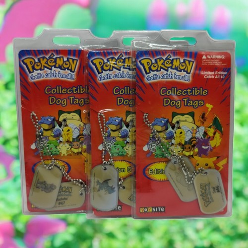 3 Pokemon Dog Tags Gotta Catch em all! Limited Edition Machoke Golduck ...