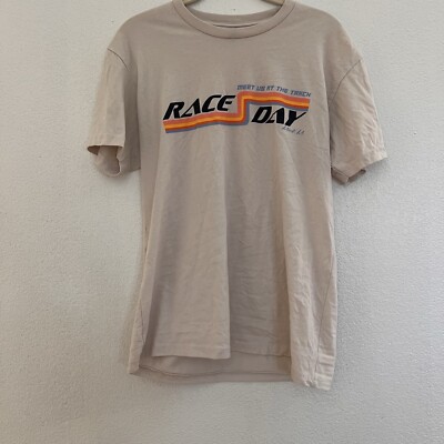 Madi McFarland Beige Graphic T-Shirt Medium "Race Day" Cleetus ...