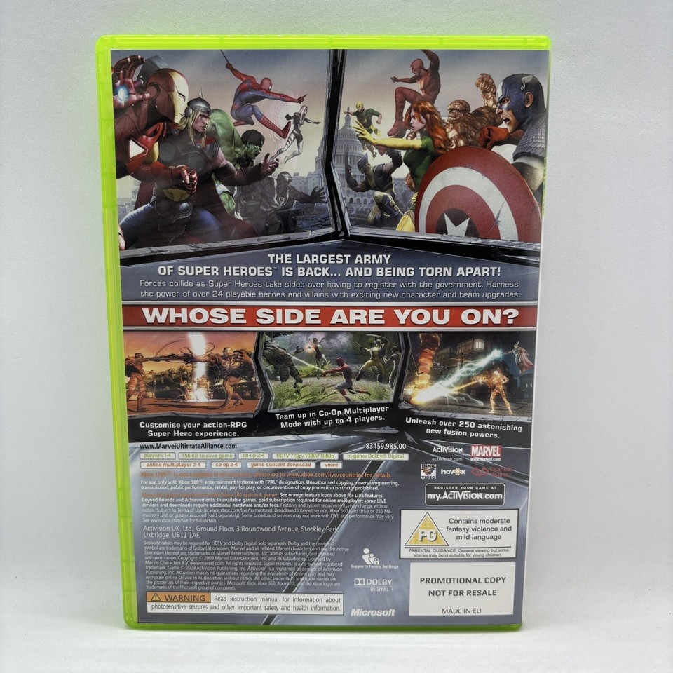 Marvel Ultimate Alliance 2 Xbox 360 PAL Promo Promotional Copy No ...
