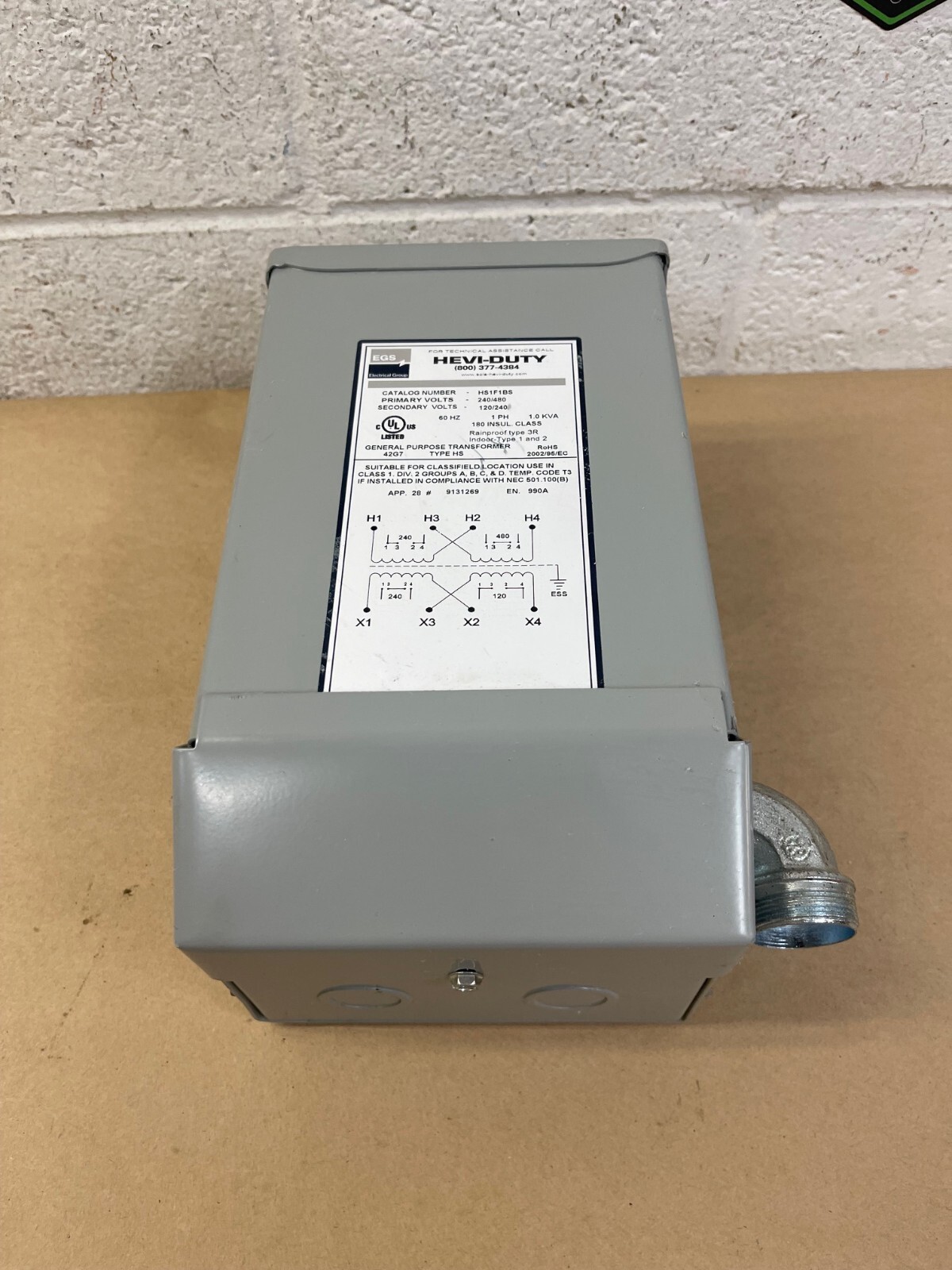 EGS Electrical Group HS1F1BS General Purpose Transformer 1.0 KVA 1 Ph ...