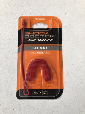 Shock Doctor Sport Gel Max Mouth Guard Red Youth Age 10 and Under New ...