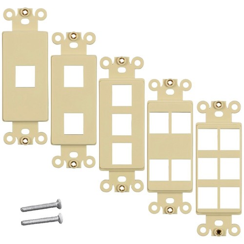 Keystone Decora Wall Plate Insert 1 2 3 4 6 Port Hole Cat6 5e Black ...