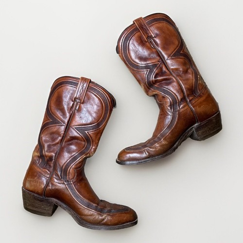 Dan Post 6515 Spain Roper Leather Rancher Men's Boots Size 9.5B | eBay