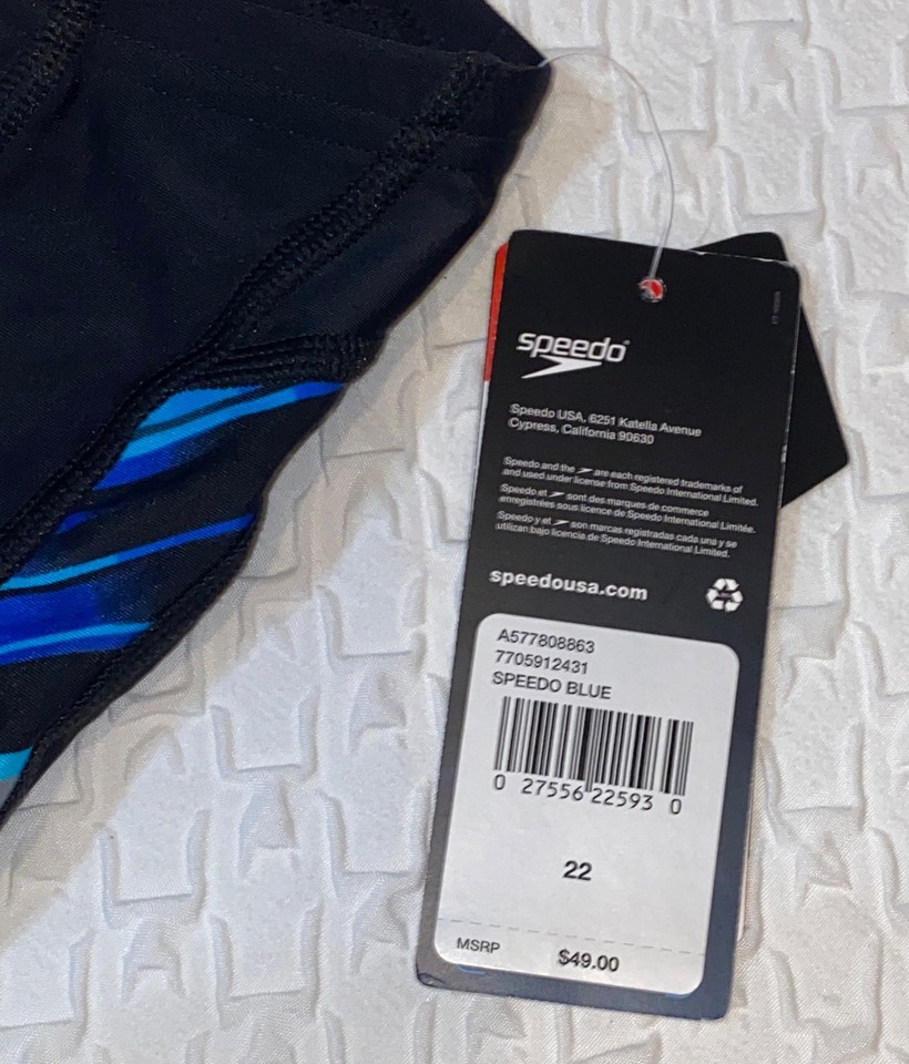 SPEEDO Reigning Light Powerflex Eco Black Blue Grey Swim Jammer Boys ...