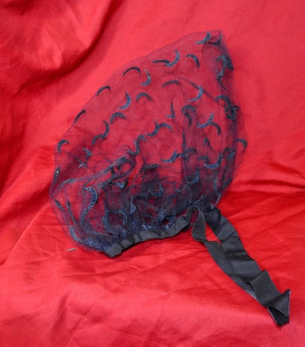 VTG 1960'S NET HAIR PROTECTOR HAT - TIE ON BONNET W RIBBON ...