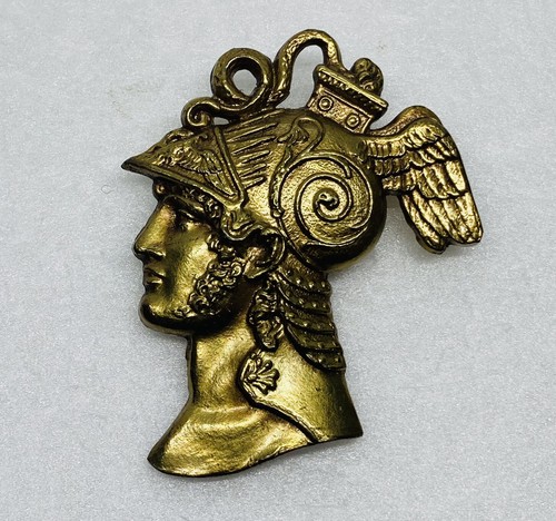 Very Rare Perseus Solid Bronze Gilt Medal Wall Frame Art 3” Snake Wing ...