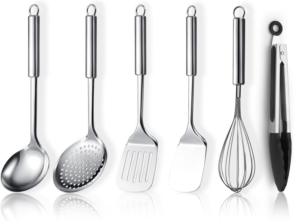 Stainless Steel Cooking Utensils Set 6 Pieces, Kitchen Tools Set ...