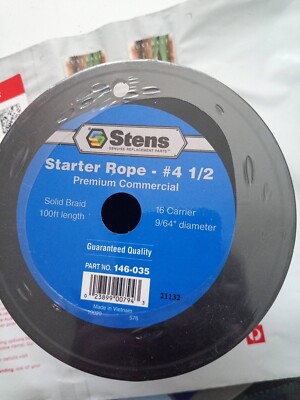 STARTER ROPE 100 FOOT ROLL 3.5mm CORD VICTA MOWERS + TRIMMERS *STENS ...