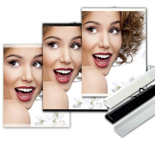 Poster strips, poster snaps, Poster hanging Kit, poster rails white or ...