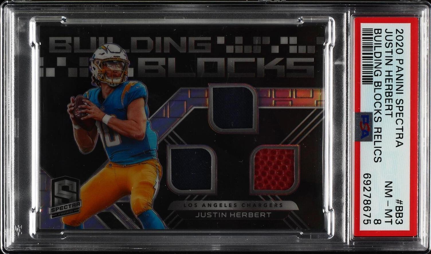 2020 Panini Spectra - Building Blocks Relics Justin Herbert #BB-3 /99 ...