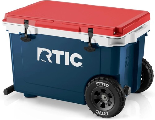 RTIC 52 Quart Ultra-Light Wheeled Hard Cooler Insulated Portable Ice ...