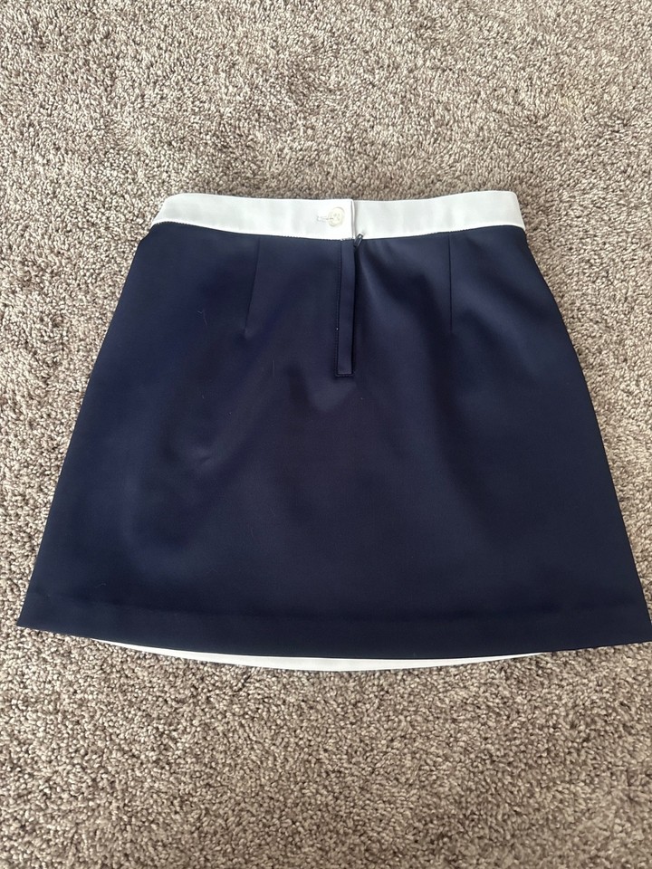 GTM Navy Blue White Cheer Skirt Youth Girls Large Cheerleading uniform ...