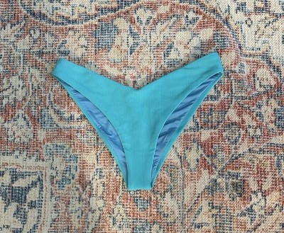 Beach Riot Vanessa Ribbed Bikini Bottoms In Malibu Blue SZ S NWOT | eBay
