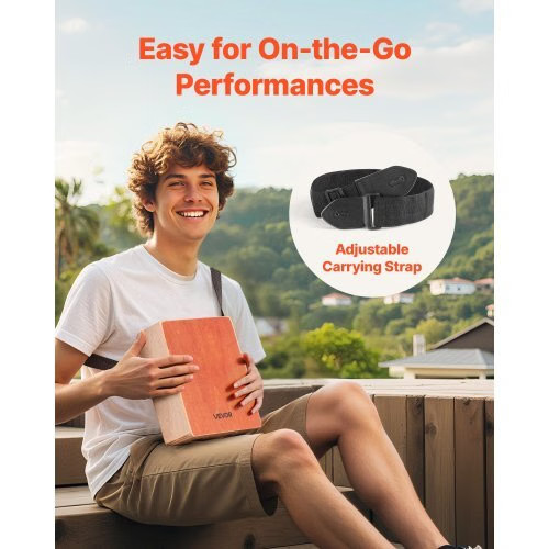 Cajon Box Drum Wood Percussion Instrument with Guitar Strings Travel ...