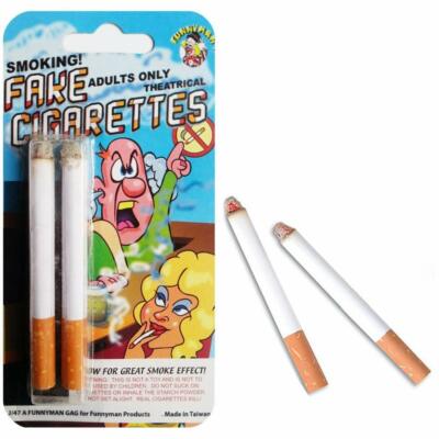 2 FAKE SMOKE EFFECT PRETEND ACTORS STAGE CIGARETTES FAGS LIT NOVELTY ...