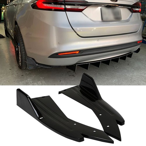 Glossy Black Rear Bumper Diffuser Splitter Canards for Ford Fusion 2010 ...
