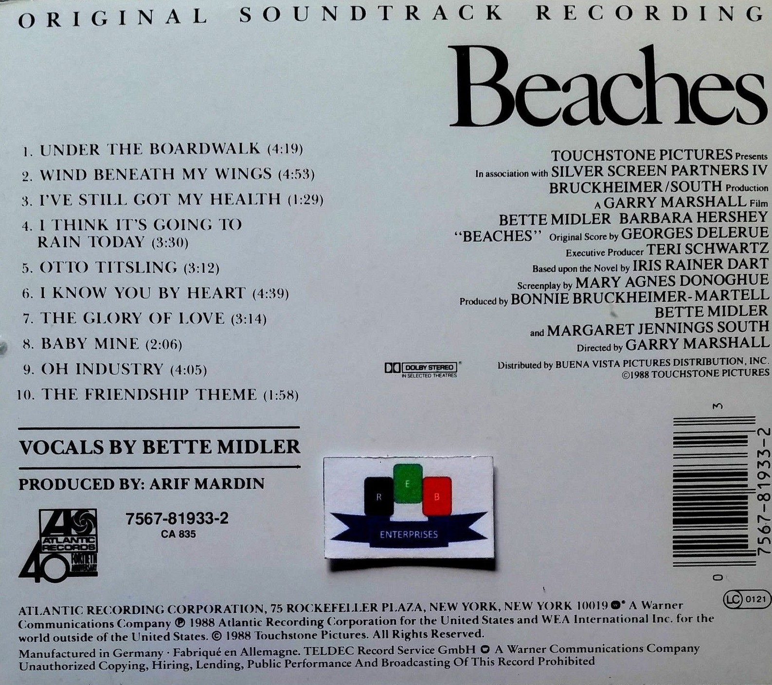 Bette Midler - Beaches [Original Soundtrack] (Original Soundtrack) for ...