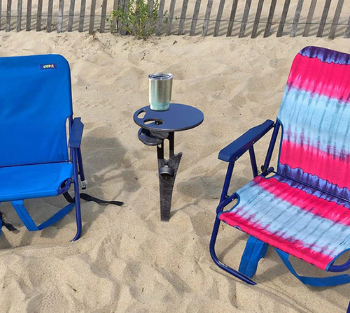 Portable Folding Outdoor Wine Table Stake Phone Cup Holder Beach Picnic ...