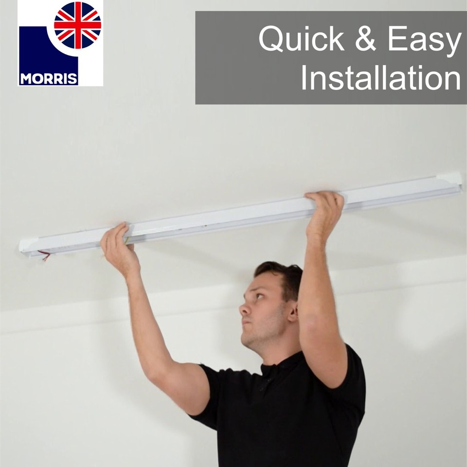 LED Batten Light 5ft Office Ceiling Strip Light 6500k Pack of 2 Morris ...