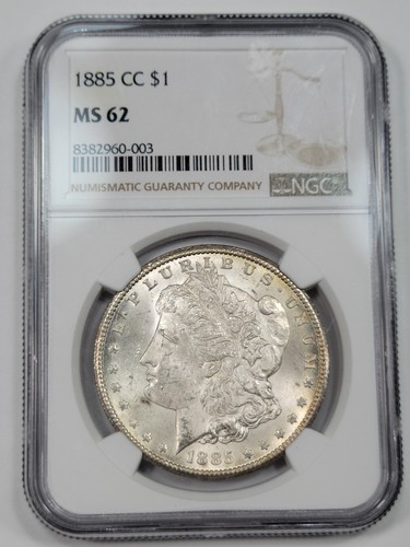 1885 CC Morgan Silver Dollar $1 NGC MS62 CARSON CITY Tough Key Date ...