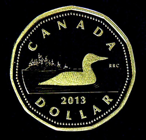2013 Canada Classic design Loonie from fine silver proof set - gold ...