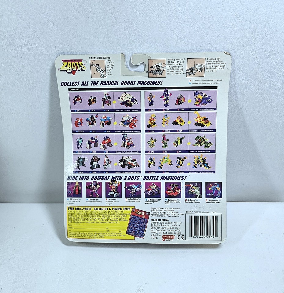 Z-Bots Linkbots E-Ratikator E-ra, Tika, Tor Robots By Galoob - Pre ...