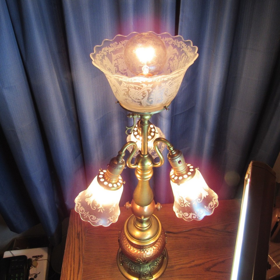Vintage Original Victorian Gas Table Lamp . Electrified | eBay