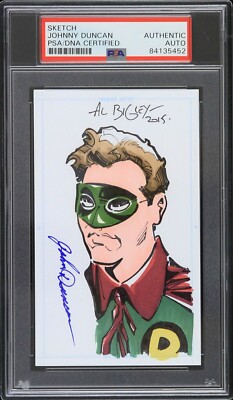 1949 Batman & Robin Johnny Duncan Robin Autographed Sketch Card (PSA ...