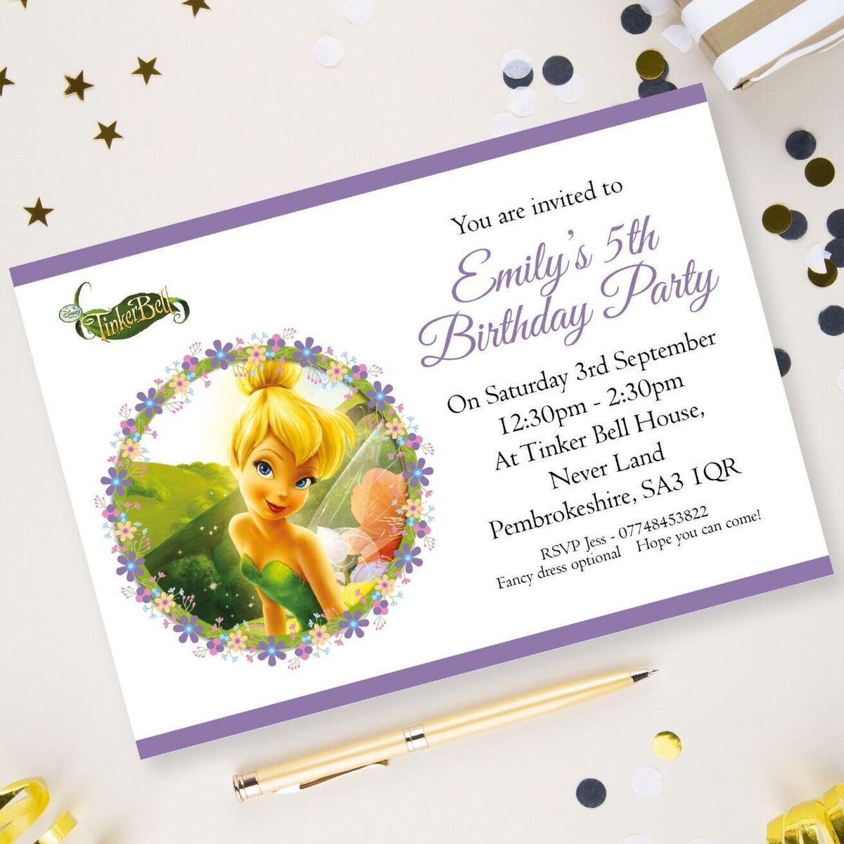 Tinkerbell Birthday Invitations Printable Leaf Tinkerbell Invitation