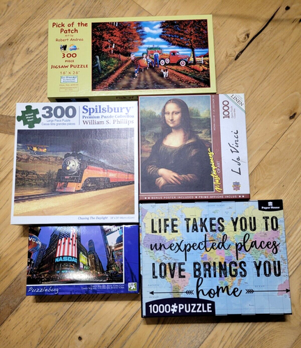 Lot 5 New Sealed Jigsaw Puzzles Master Pieces Puzzlebug Spilsbury 300 ...