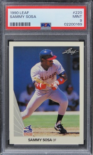 1990 Leaf Sammy Sosa Future HOF ROOKIE RC #220 PSA 9 MINT | eBay