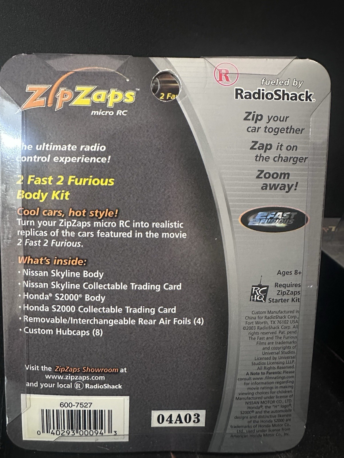 Zip Zaps Micro RC 2fast 2 Furious Body Kit | eBay