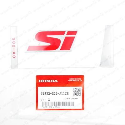 GENUINE HONDA 99-00 CIVIC COUPE SI EM1 REAR RED SI TRUNK BADGE REAR ...