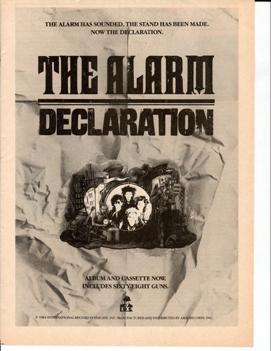 THE ALARM Declaration Original 1984 Vintage Album Ad Mike Peters | eBay