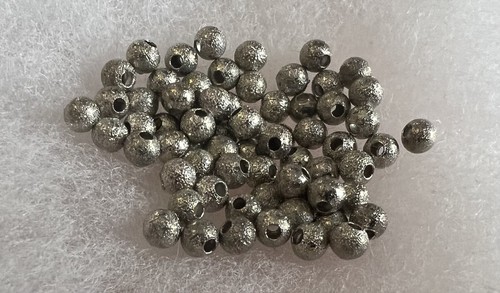 Vintage Aged Silver Stardust Textured Round Metal Bead Lot | eBay