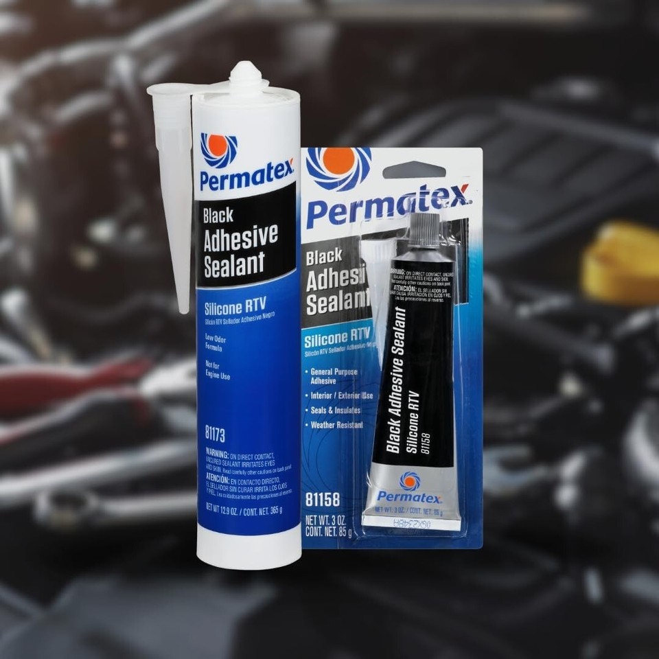 NEW-Permatex 81158 Black Silicone Adhesive Sealant 3 oz Tube Pack of 1 ...
