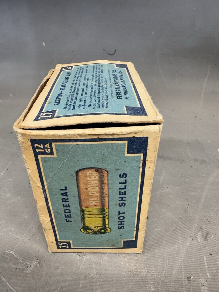 Vintage Federal Hi-Power Shot Gun Shells 12 GA Empty Box Mallard Duck ...