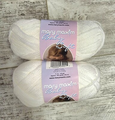 (2) Mary Maxim Baby Soft Shade: Soft White Approx. 160 yds each | eBay