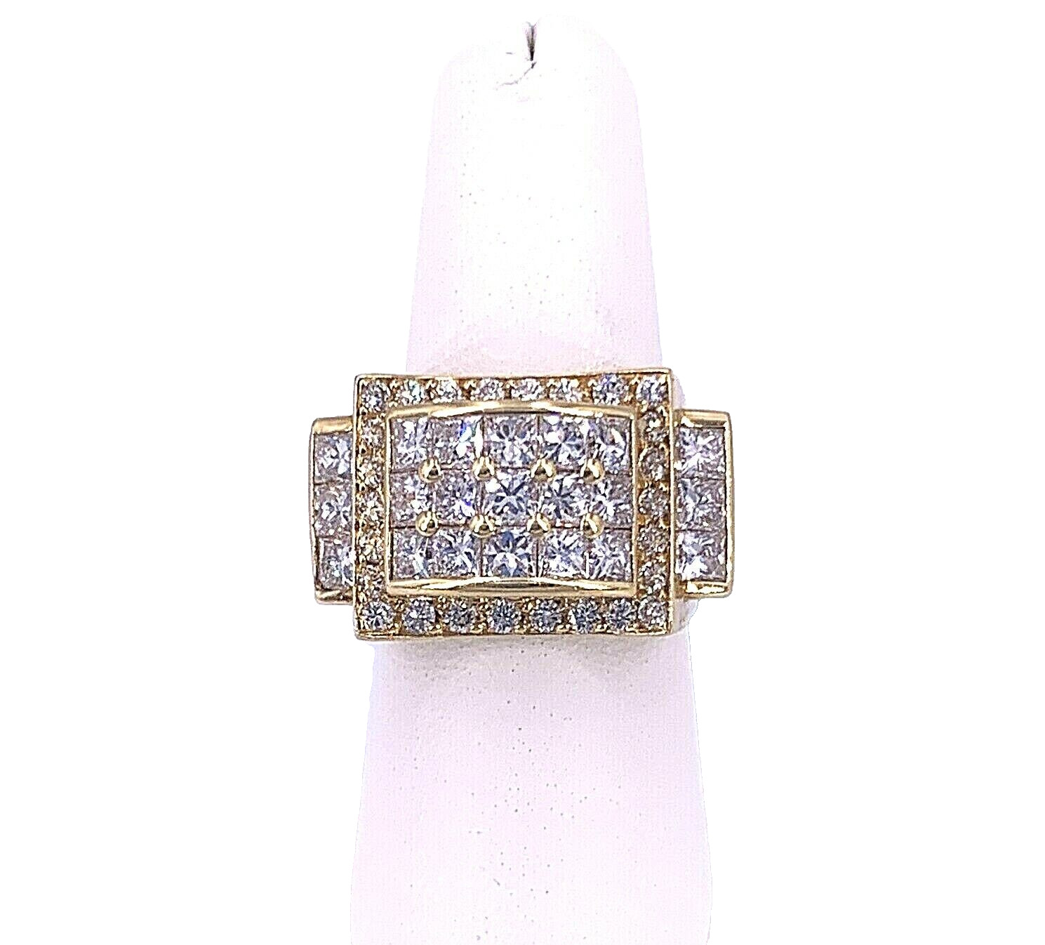Princess Cut & Round Diamonds 18K Yellow Gold Fashion… - Gem