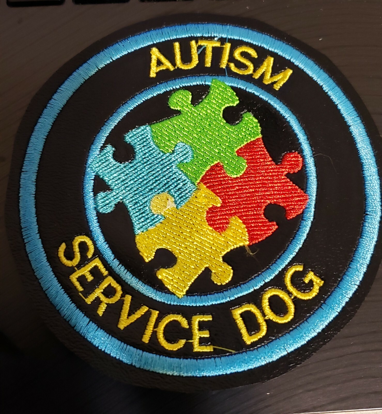 Autism Service Dog Patch Blue, Patches for Vests primary colors on ...