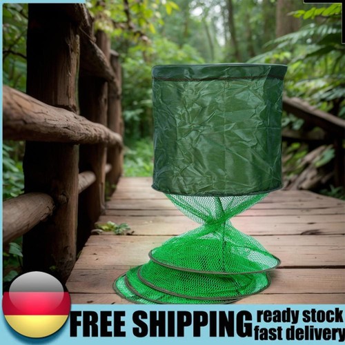 Telescopic Fyke Net Stainless Steel Ring Fishing Trap Net Outdoor ...