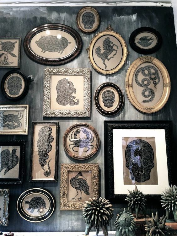 antique art framed photo frame painting wall decor gift evil eye ...