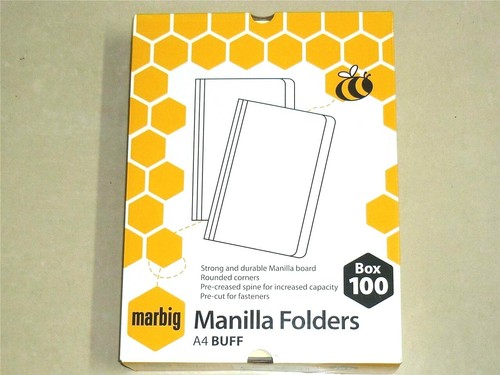 Marbig Manilla Folders A4 Buff box 100 Ref No. 1107007 manilla folder ...