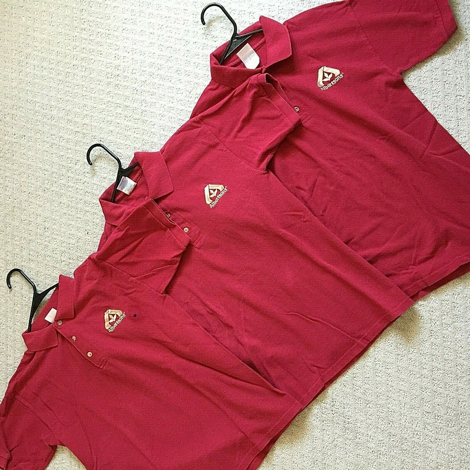 Vintage Albertsons Food Pyramid Grocery Employee Uniform Polo Shirts ...