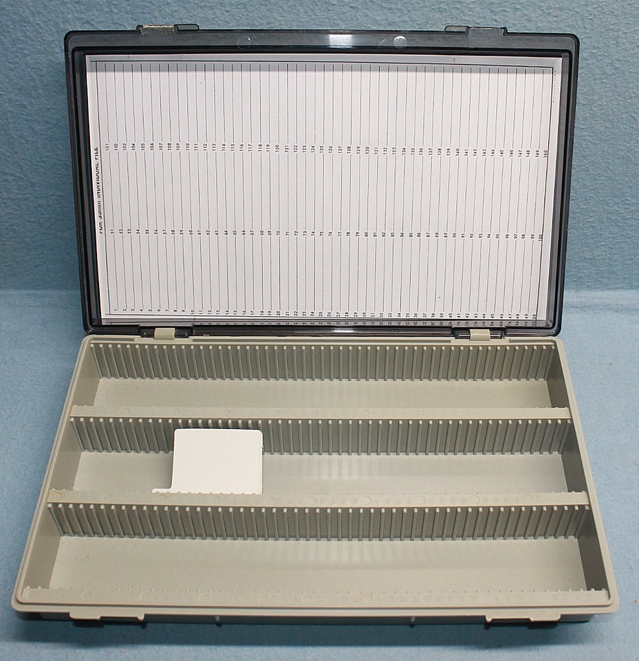 Three storage boxes for 2x2 photographic slides or 2x2 coin holders ...