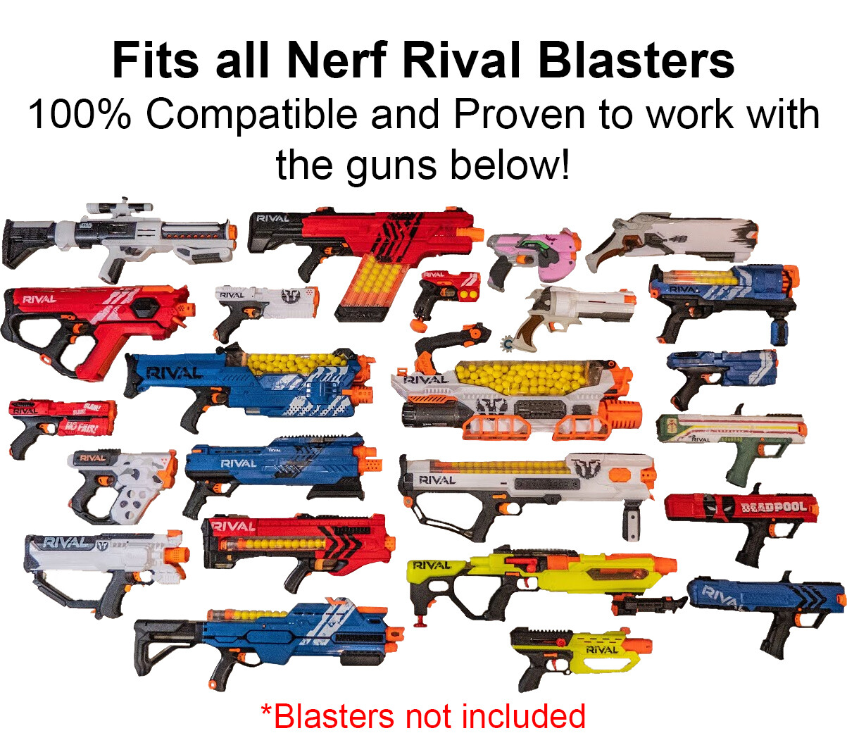 Purple and Green Rival Ammo (100 Rounds) Nerf Compatible Ammo Bulk Foam ...